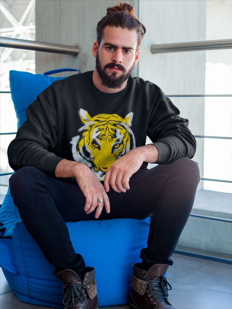 Men's sweatshirt with tiger head print