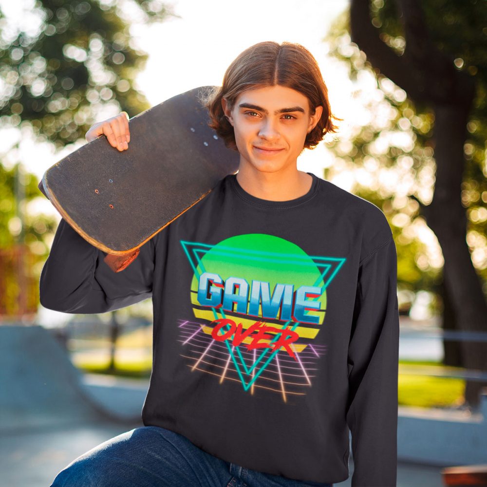 Game over retro men's sweatshirt